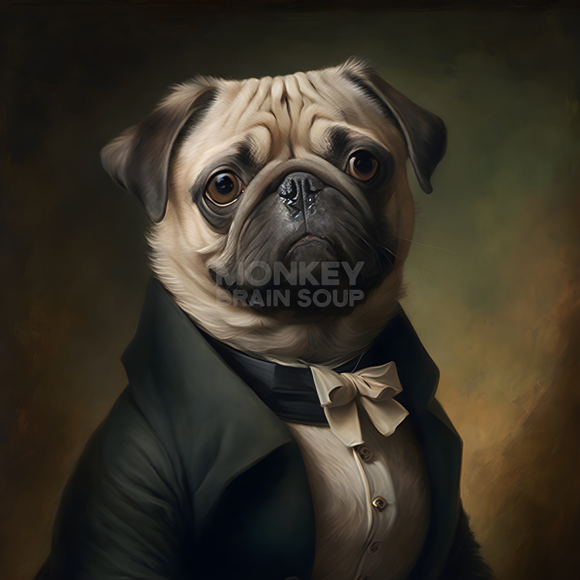 Distinguished Pug. High Resolution Download. - Etsy