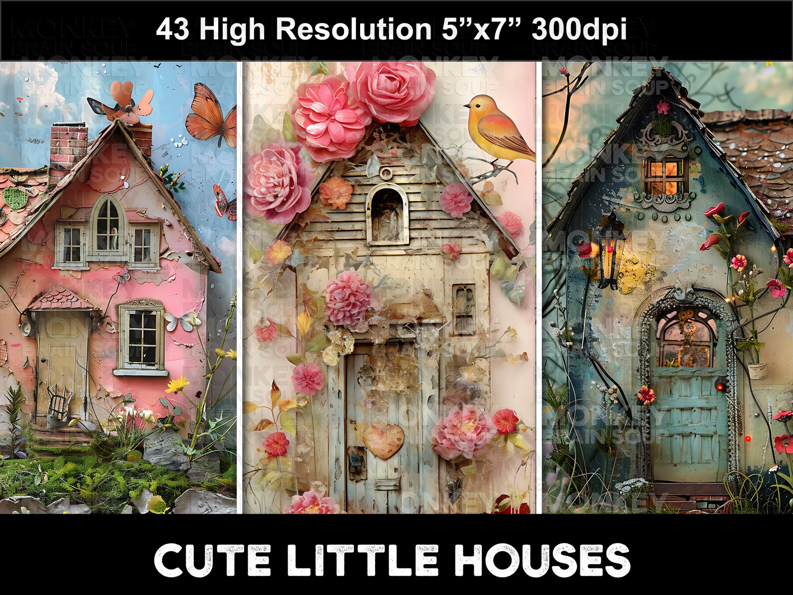 Printable Cute Little Houses. A Collection of 43 Whimsical Shabby Chic ...