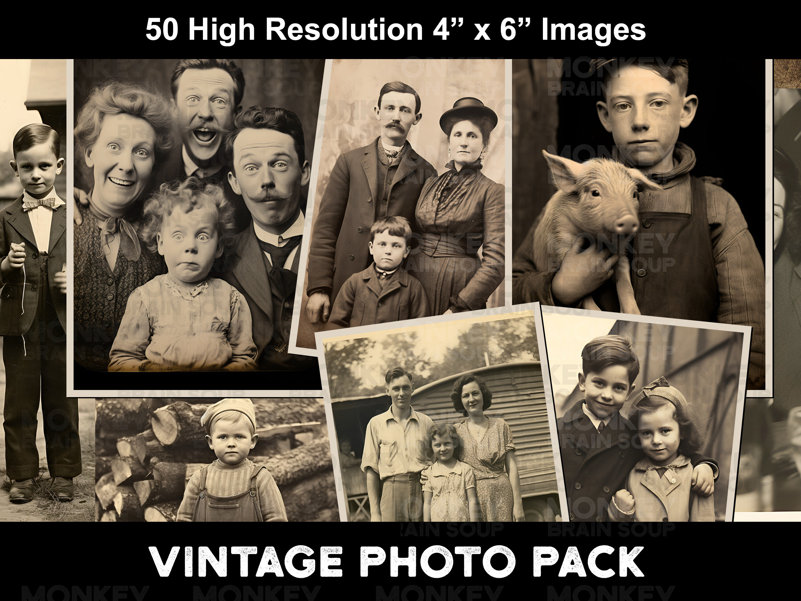 Vintage Style Photographs for Junk Journals, Scrapbooking Ephemera ...
