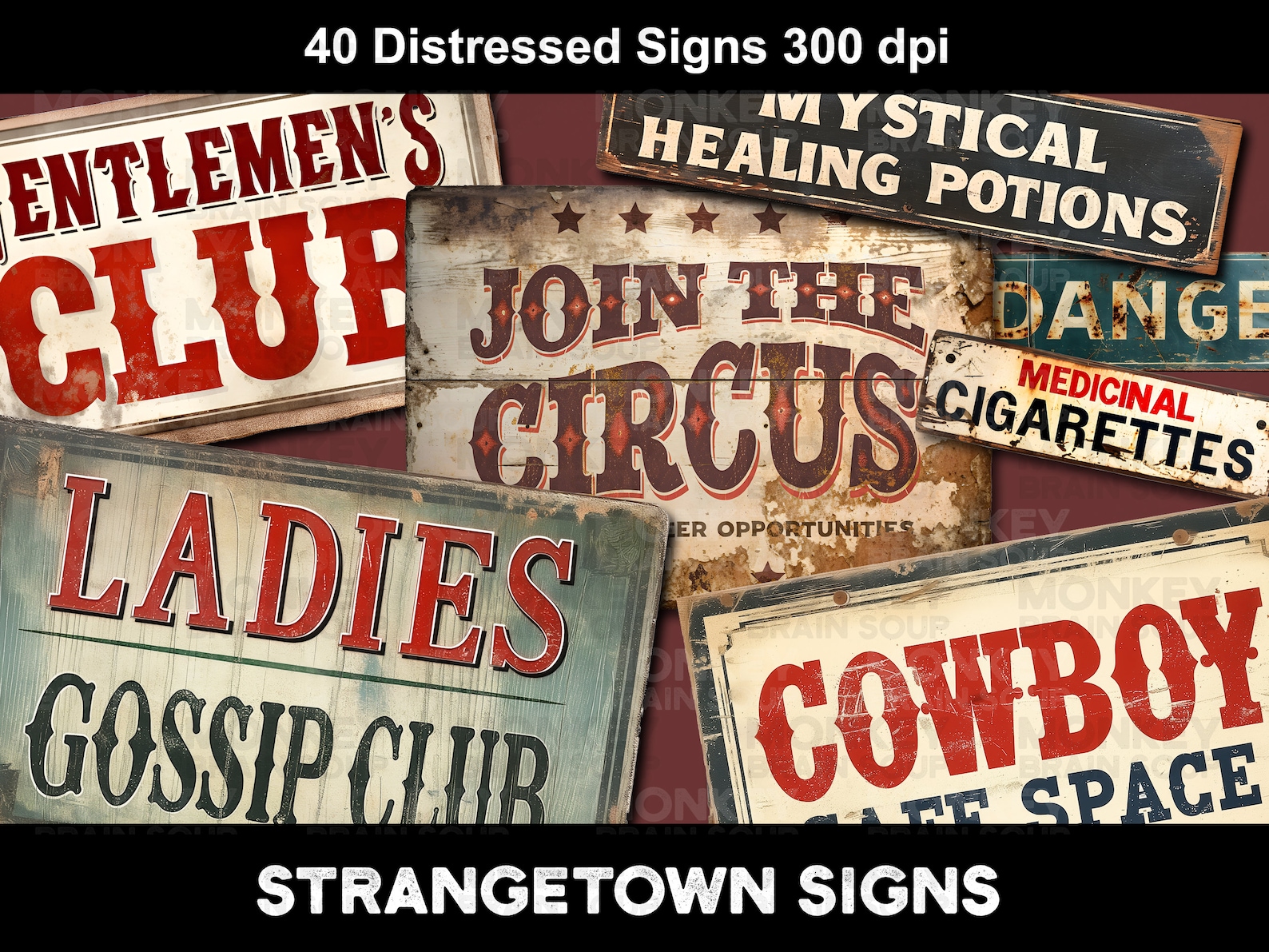Printable Vintage Style Distressed Signage From an Old Fashioned ...