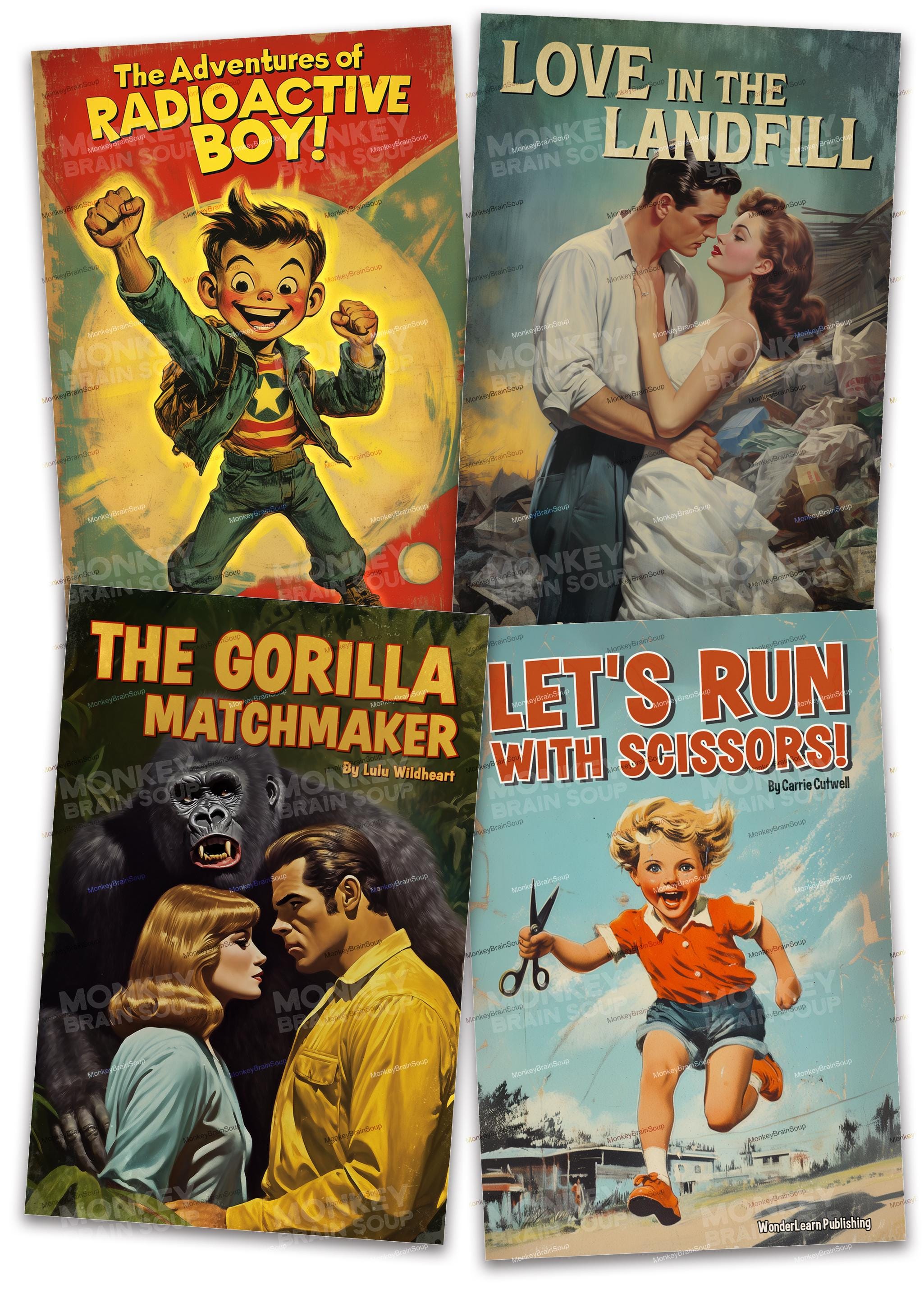 Retro Vintage Style Book Cover Art for Crafts, Collages, Cards, and ...