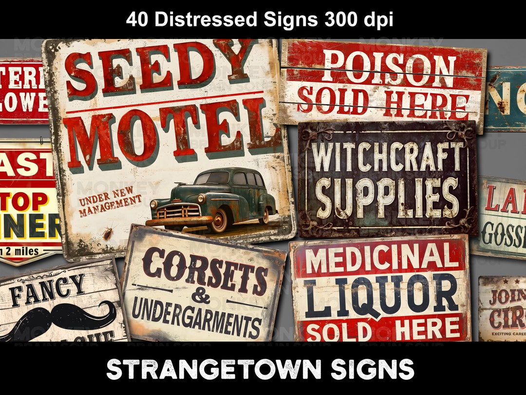 Printable Vintage Style Distressed Signage From an Old Fashioned ...