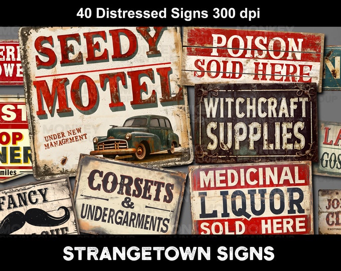 Printable Vintage Style Distressed Signage From an Old Fashioned ...