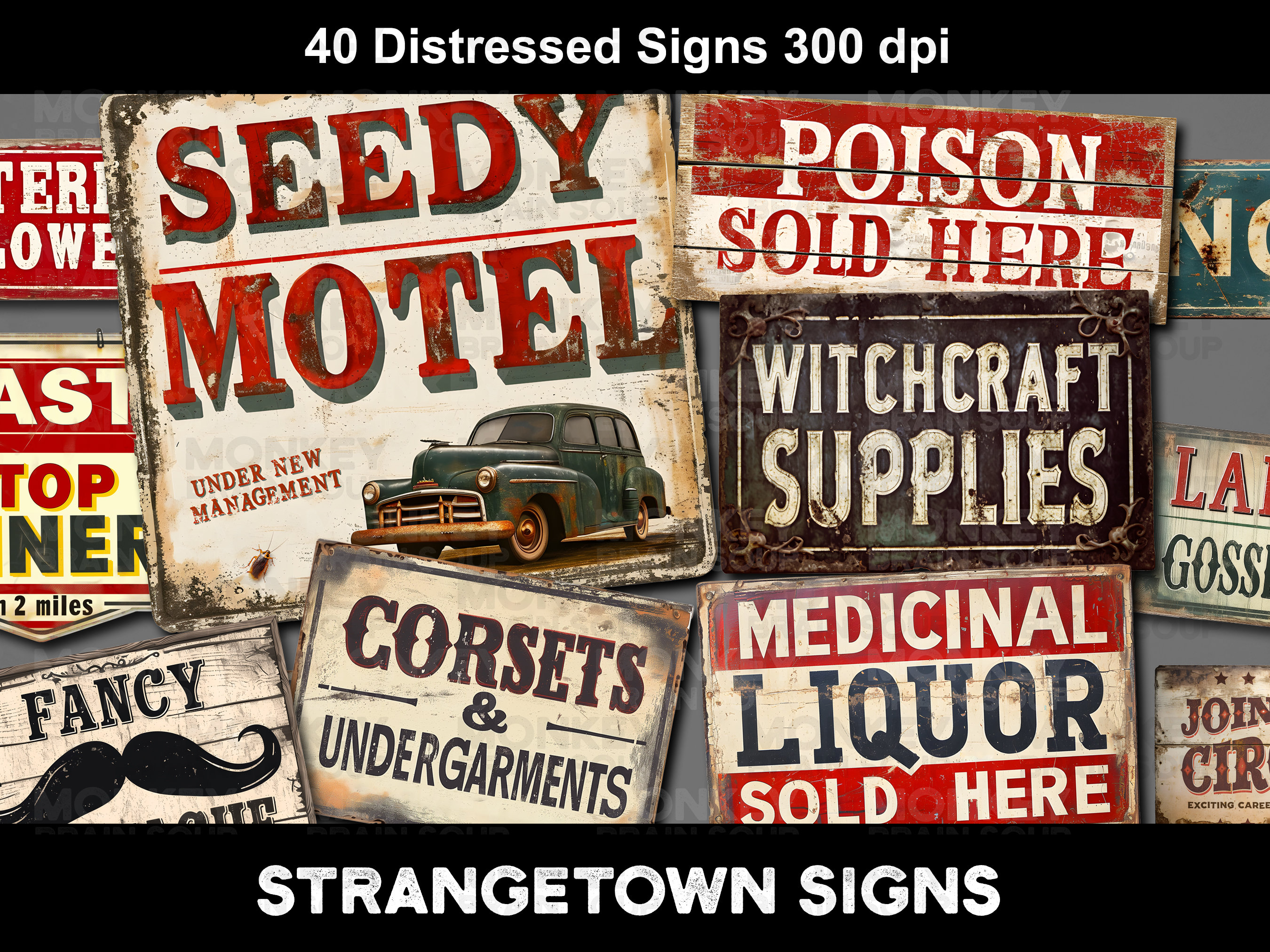 Printable Vintage Style Distressed Signage From an Old Fashioned ...