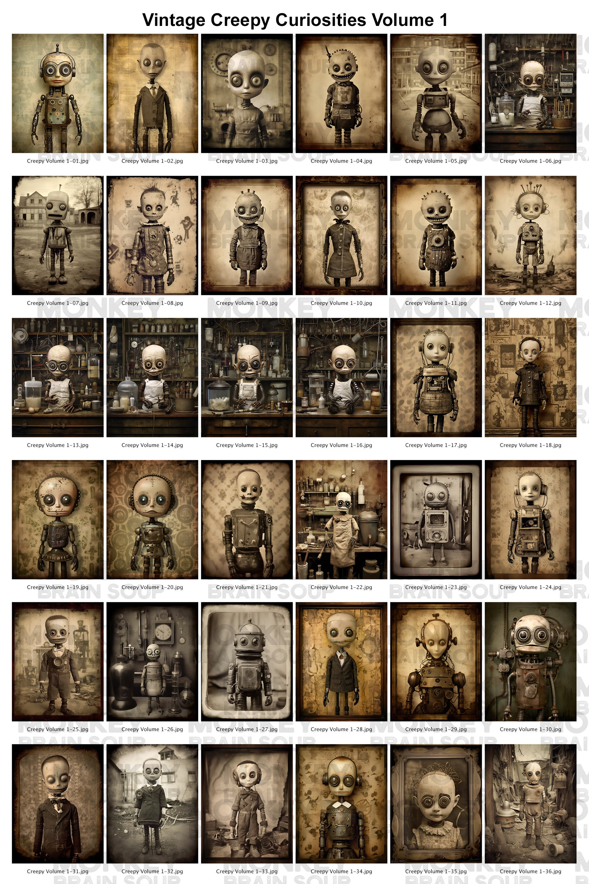 Vintage Style Creepy Curiosities - Volume 1. A Collection of 36 High ...