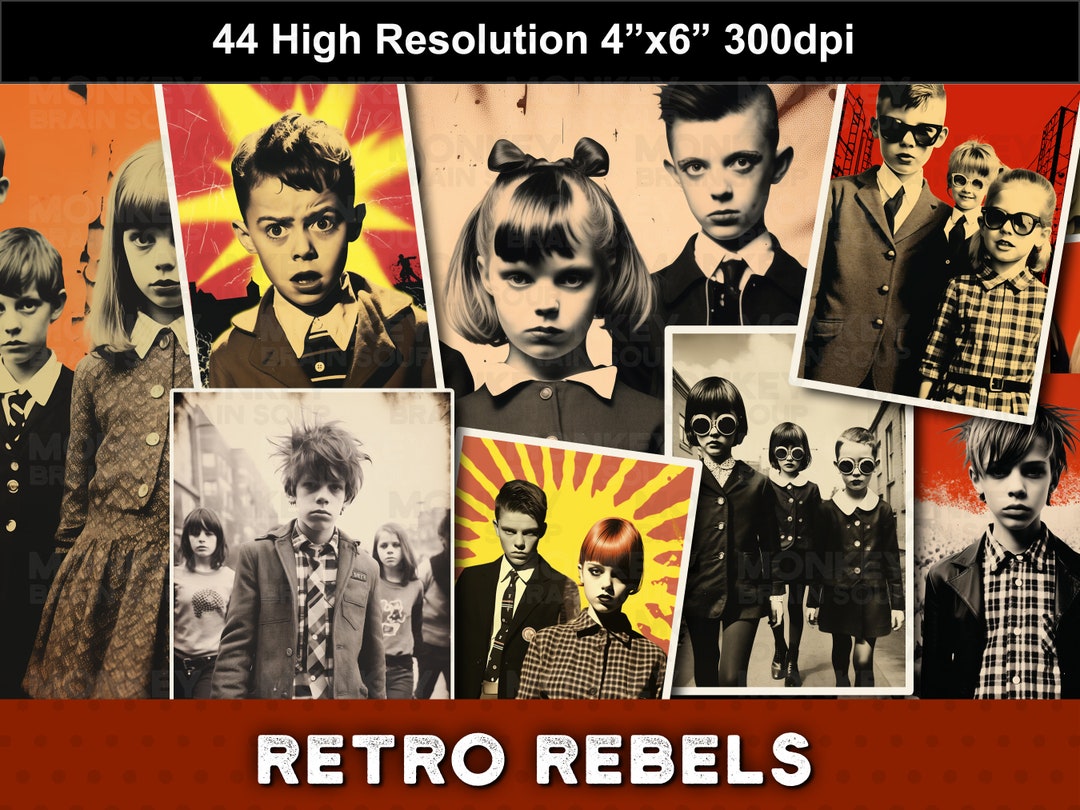 Retro Rebels: High-res Photos for Crafts, Collages, Cards, and Junk ...