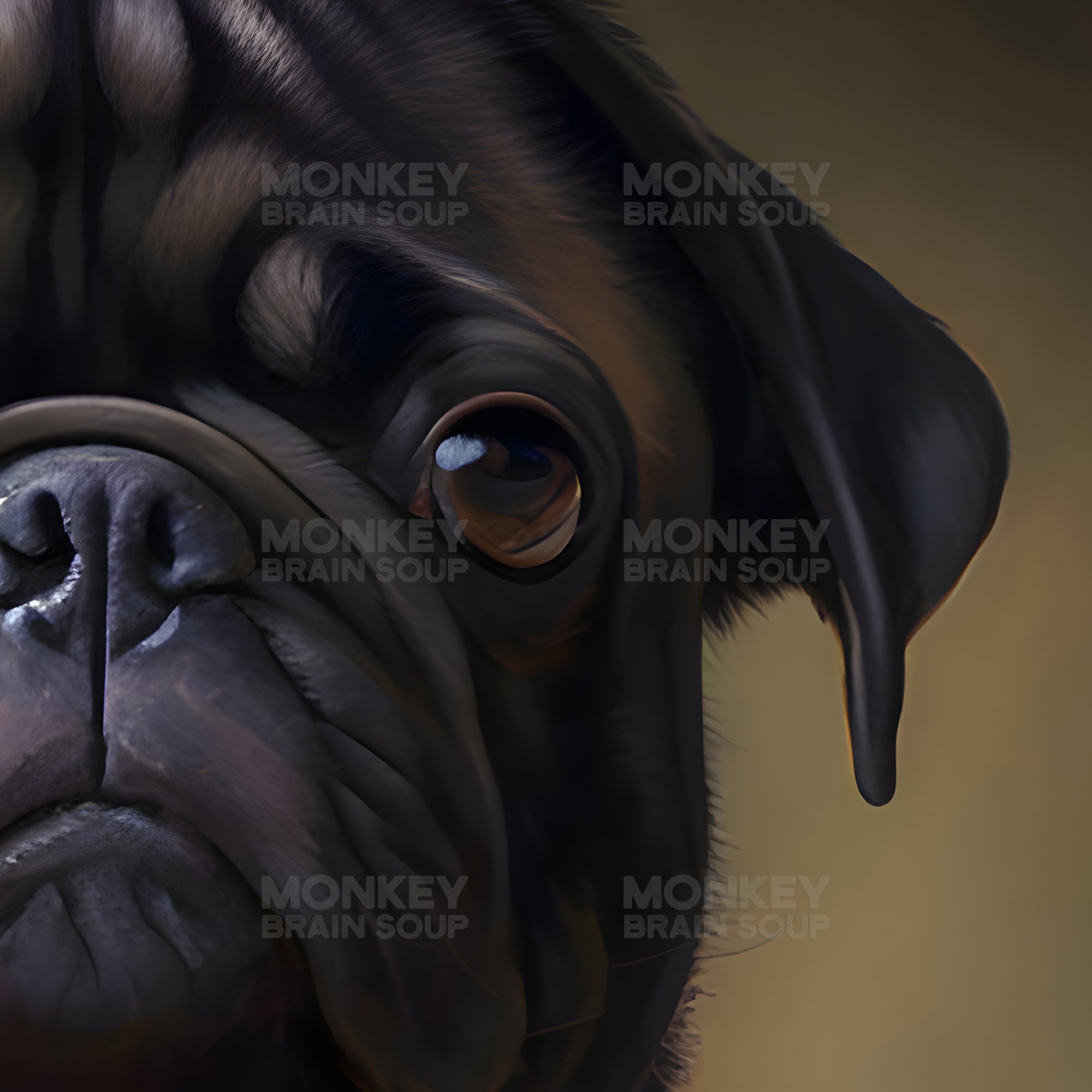 Distinguished Pug. High Resolution Digital Art Printable - Etsy