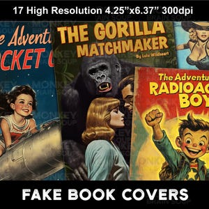 Retro Vintage Style Book Cover Art for Crafts, Collages, Cards, and ...