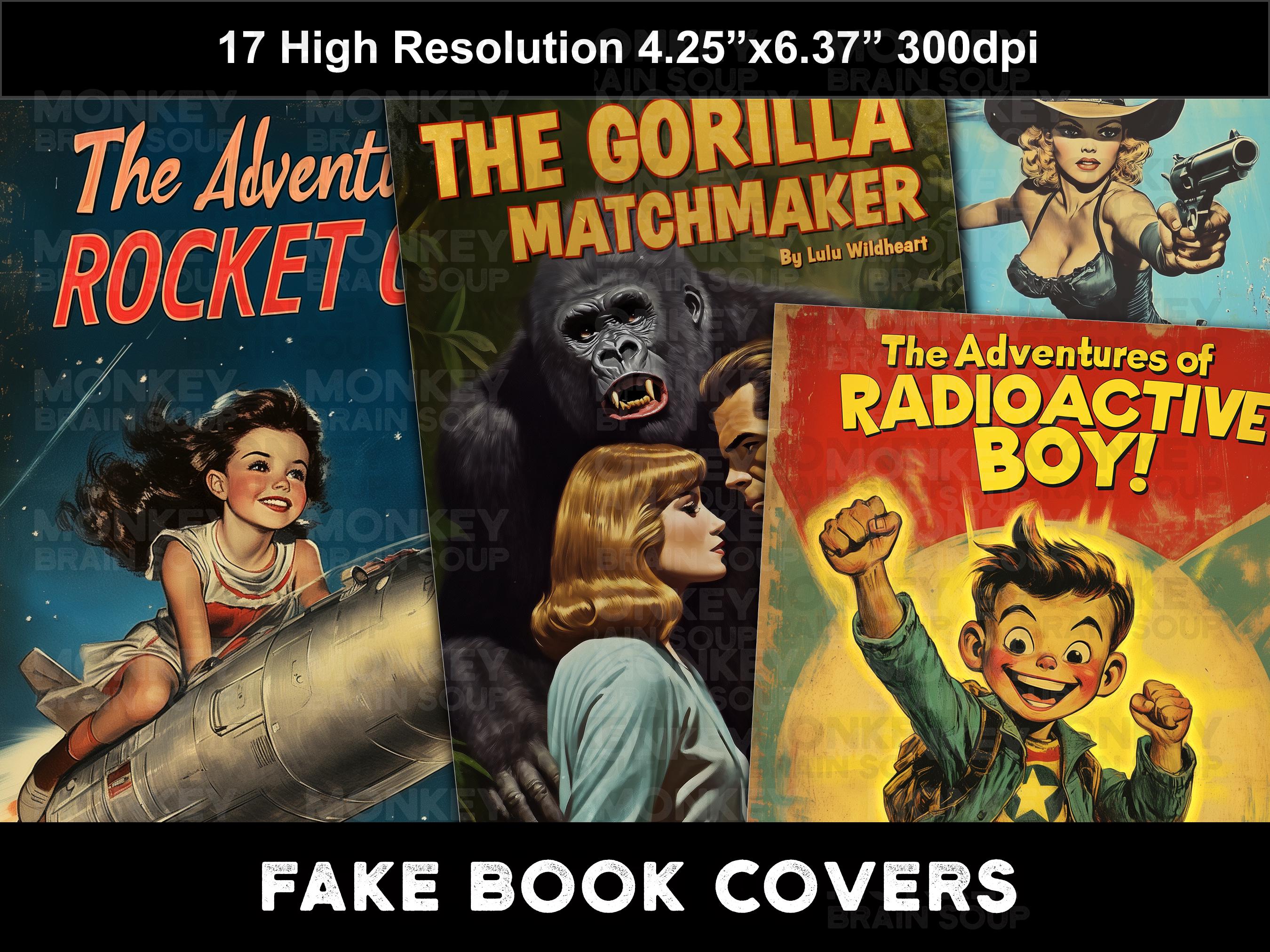 Retro Vintage Style Book Cover Art for Crafts, Collages, Cards, and ...