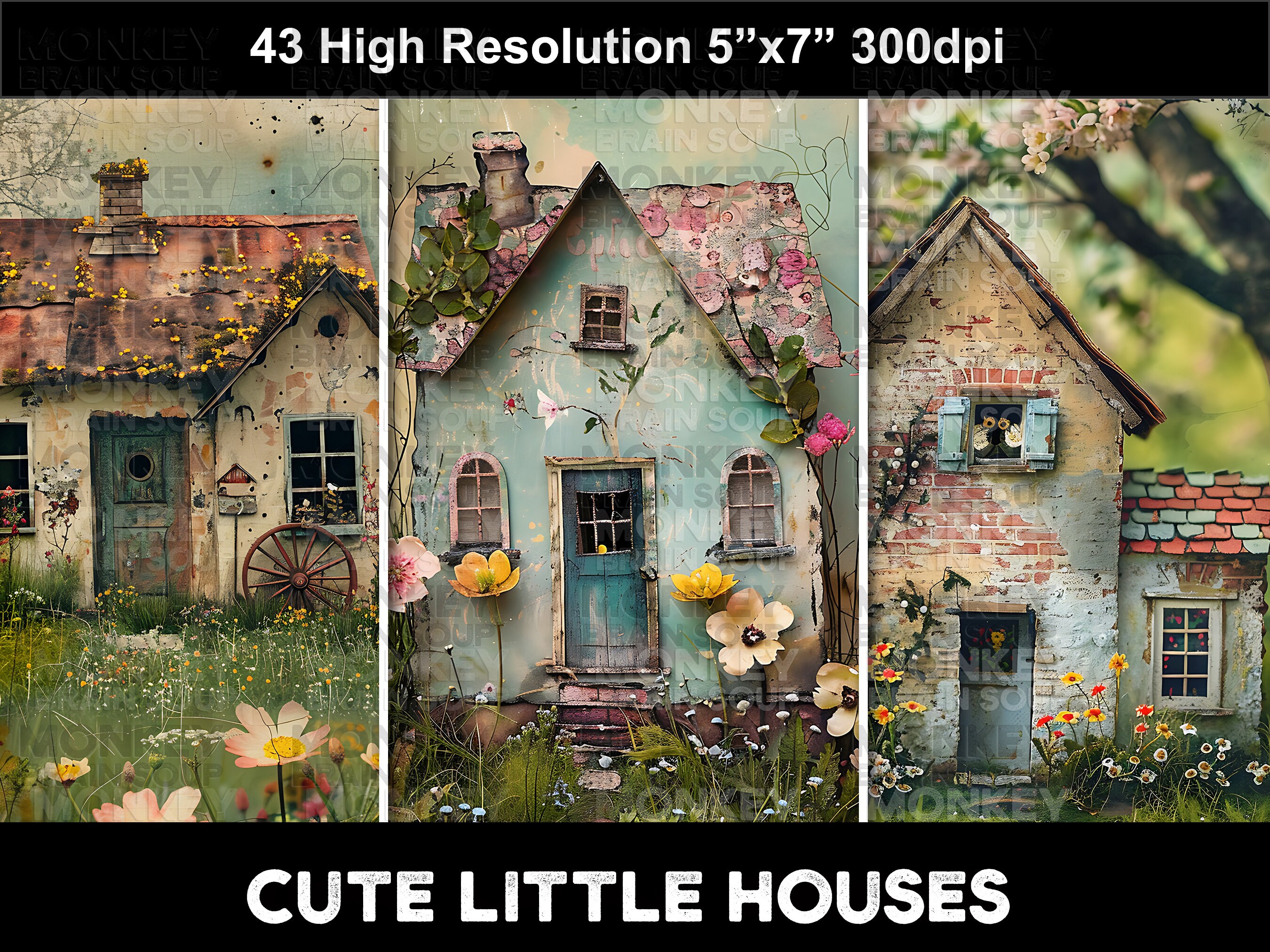 Printable Cute Little Houses. A Collection of 43 Whimsical Shabby Chic ...