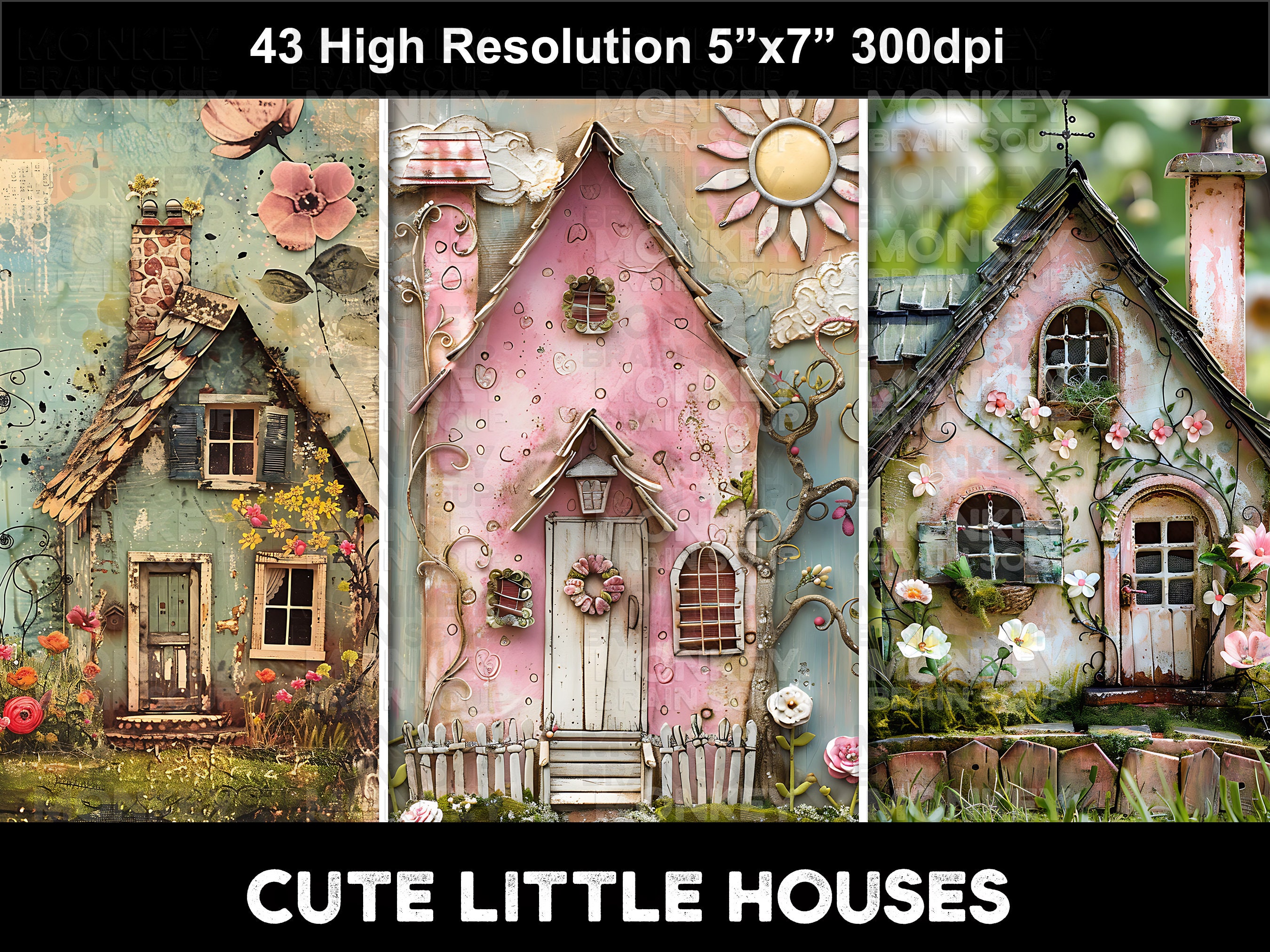 Printable Cute Little Houses. A Collection of 43 Whimsical Shabby Chic ...