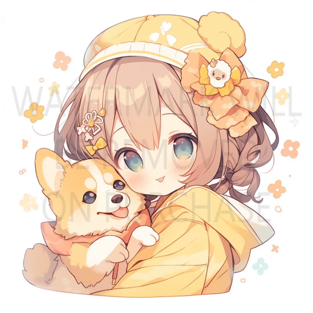 Anime Girl Digital Download Poster Printable Art Cute Anime Kawaii PNG ...