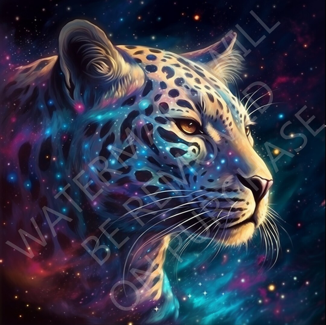 Jaguar Wildcat Digital Art Colour Splash AI Art Interior Decoration ...