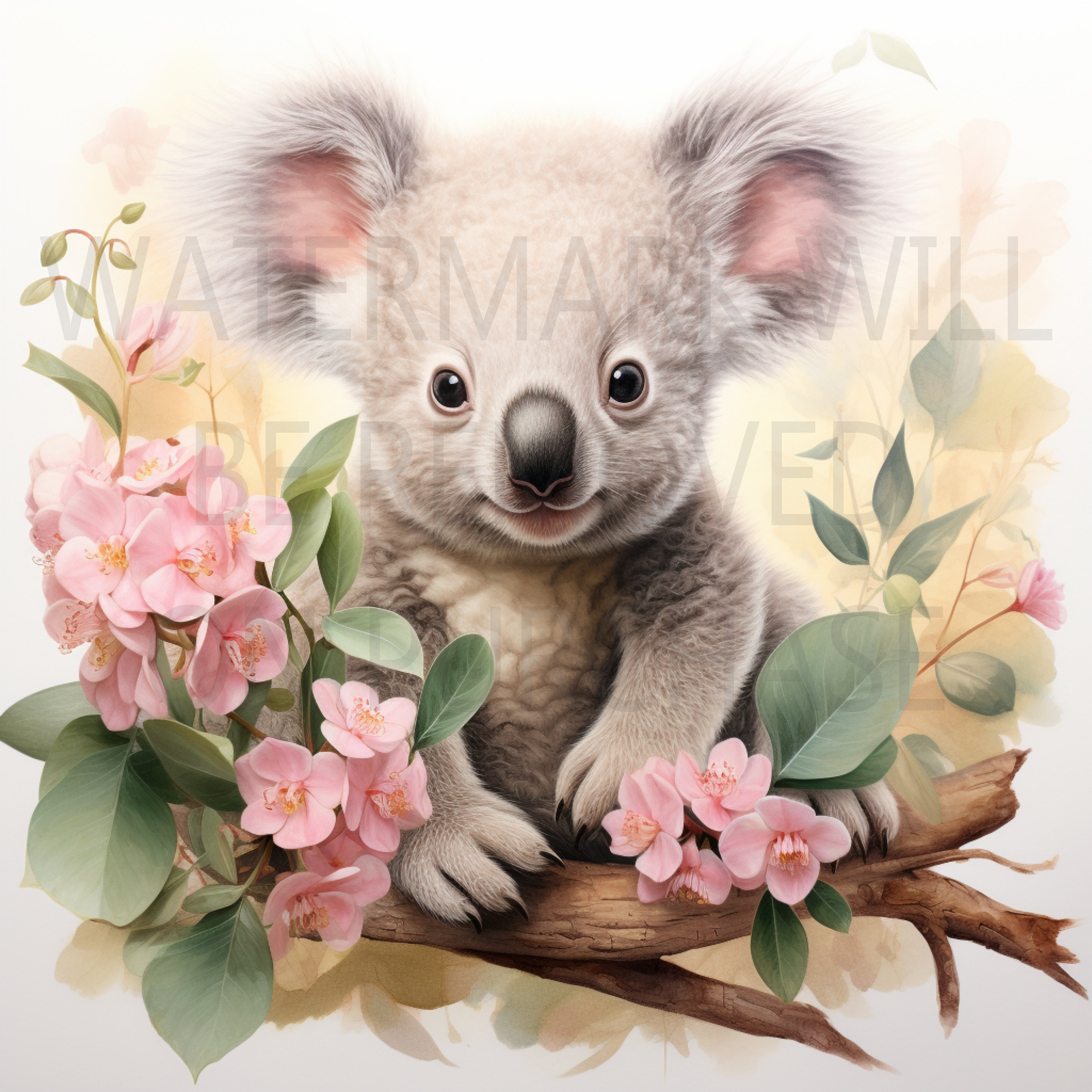 Watercolour Cute Koala Bundle Clipart Koala Bear Digital Download ...