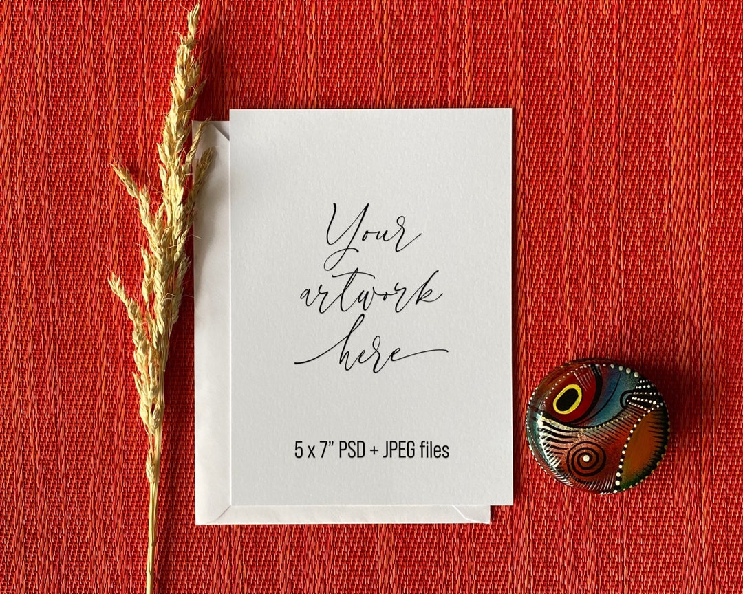 5x7 Invitation With Envelope Mockup Wedding Invitation - Etsy