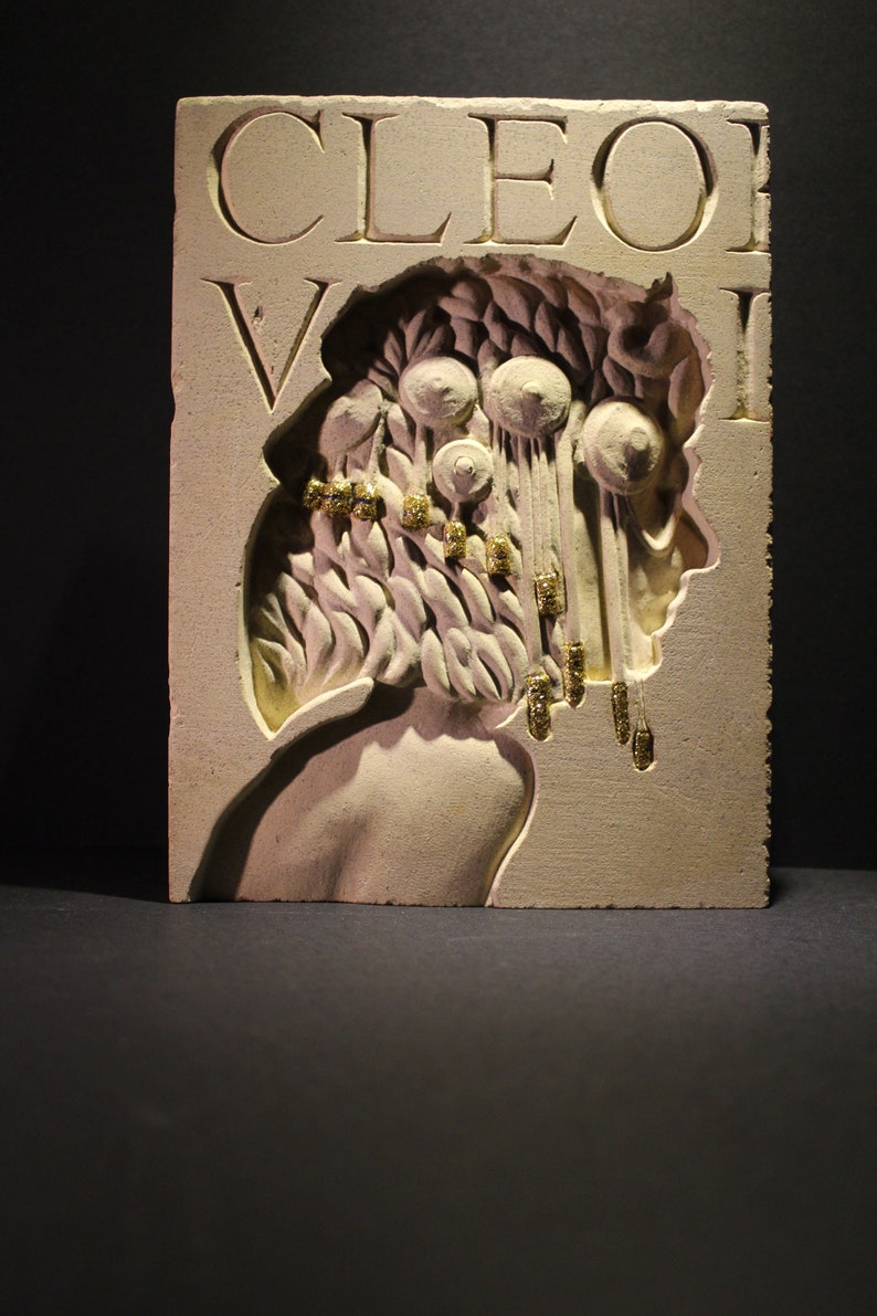 Carved Stone Image of Queen Cleopatra - Etsy