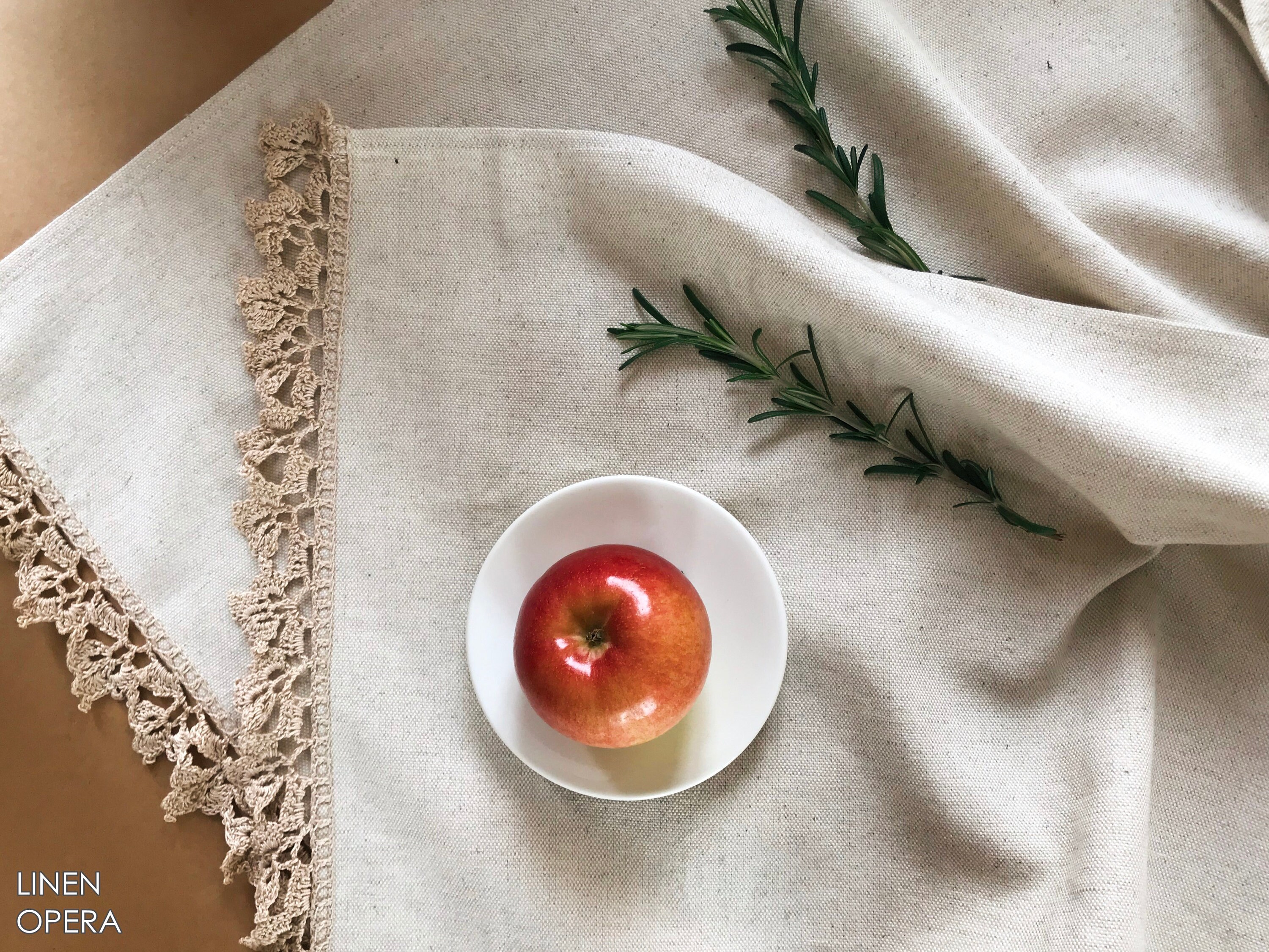 Lovely Beige Linen Table Runner With Handmade Crochet Lace; Long Rustic ...