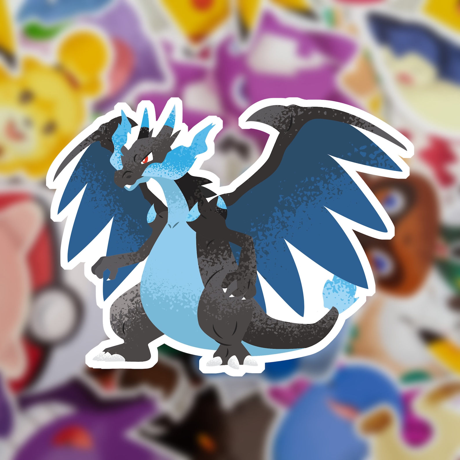 Mega Charizard X Vinyl Pokemon sticker Pokemon stickers | Etsy