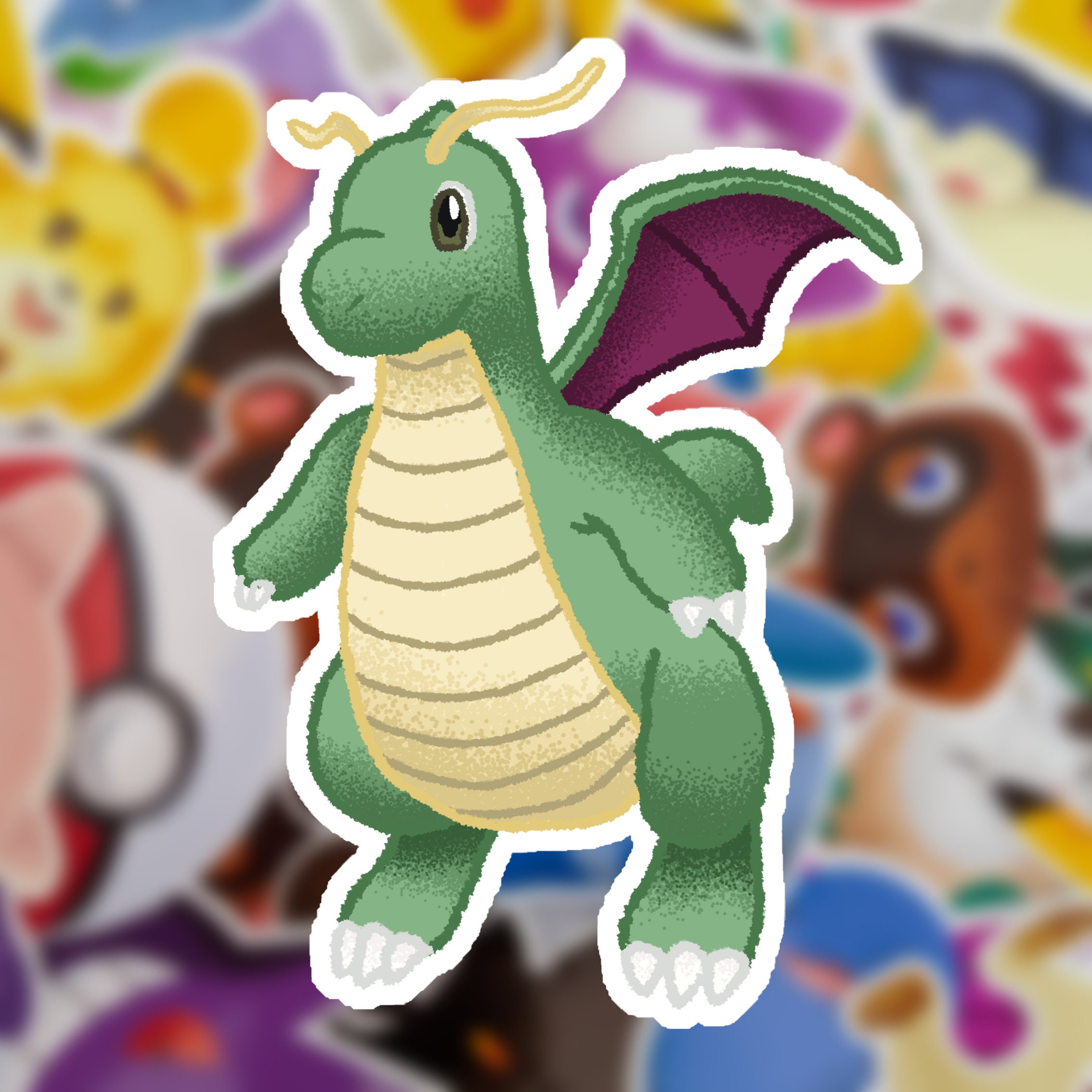 Shiny Dragonite Vinyl Sticker | Etsy UK