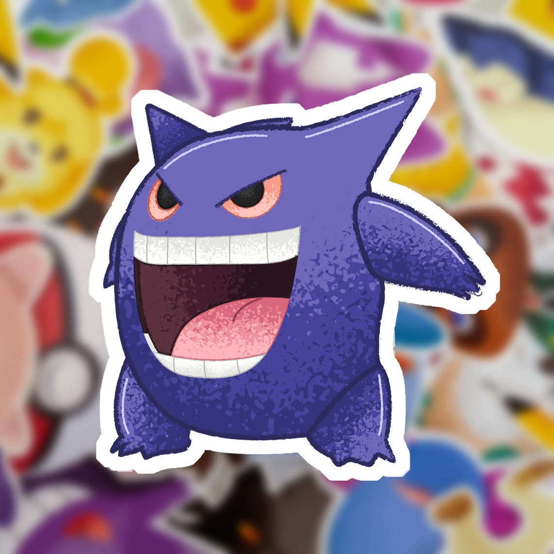 Gengar Vinyl sticker stickers Cartoon sticker sticker. | Etsy