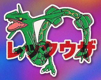 Neon Shiny Rayquaza Pokemon Stickers - Etsy