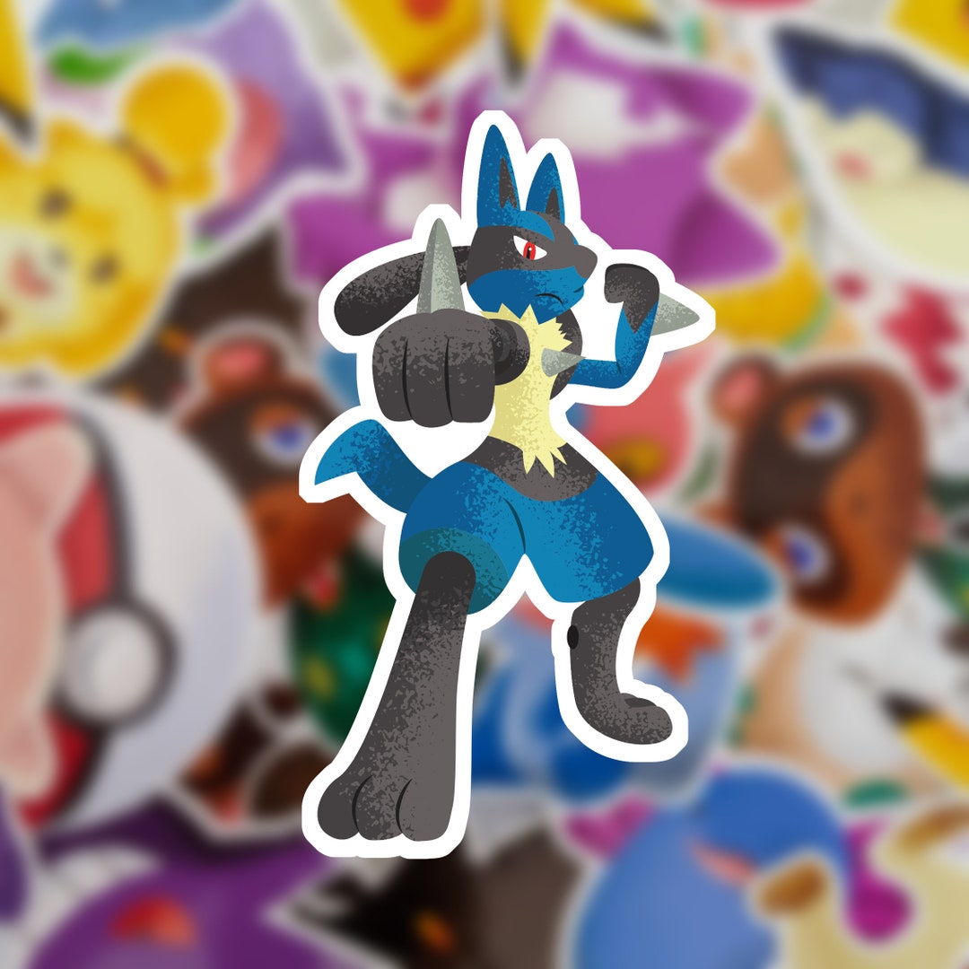Lucario Vinyl Sticker - Etsy