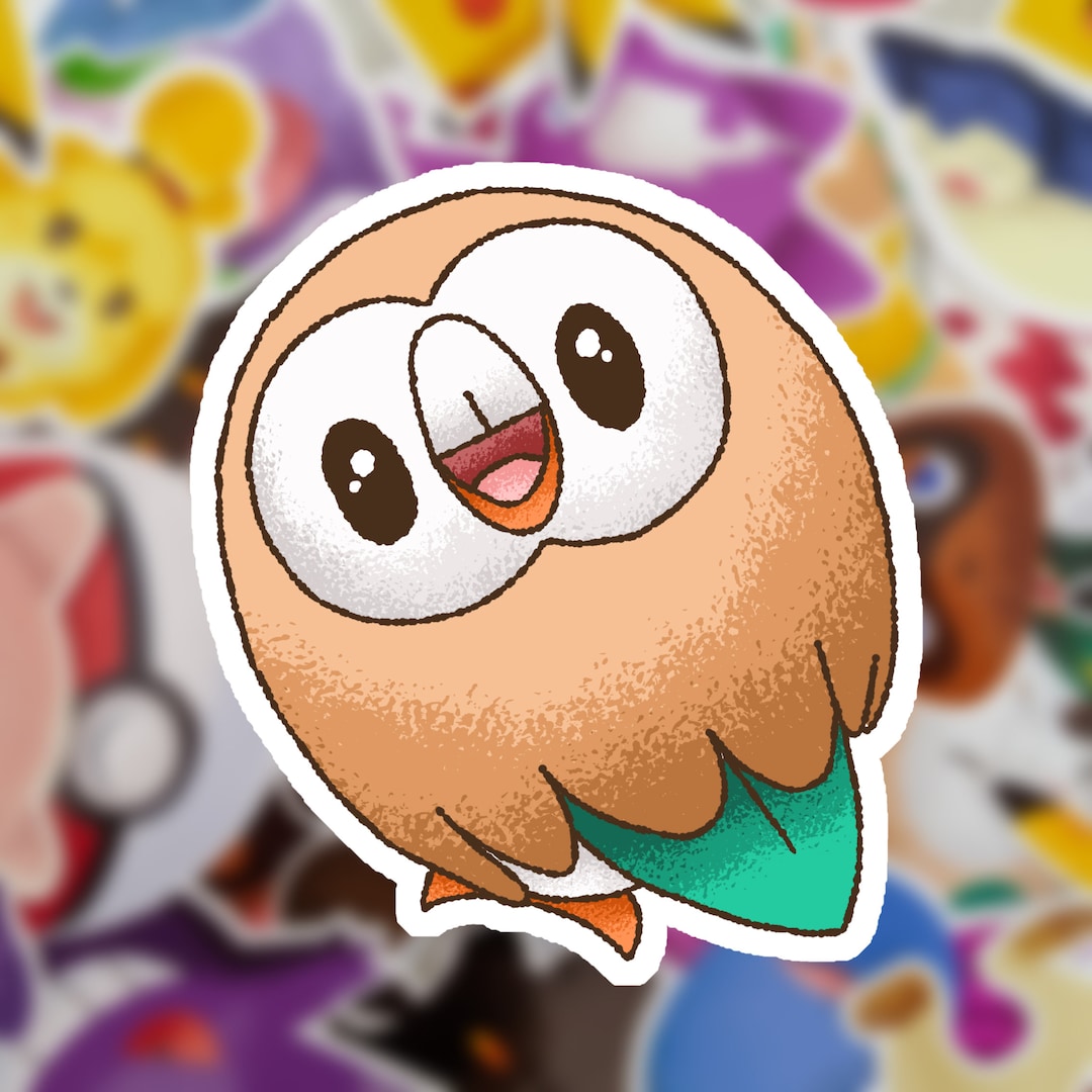 Rowlet Vinyl Sticker - Etsy
