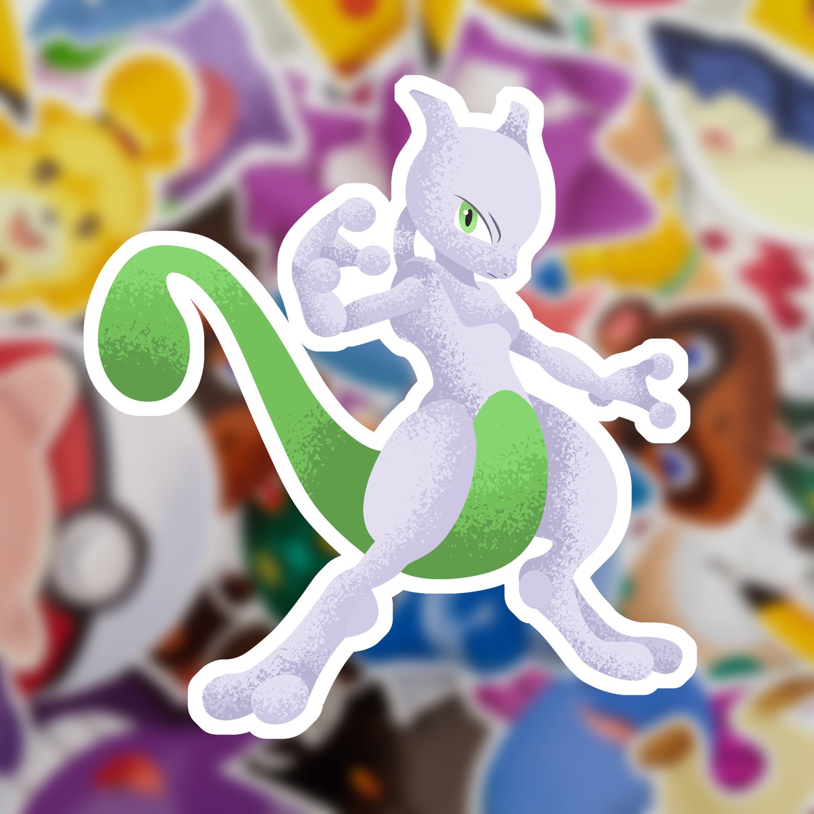 Shiny Mewtwo Vinyl Sticker | Etsy