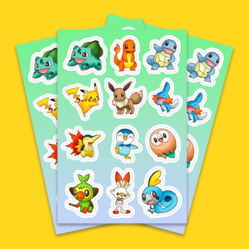 Pokmeon Snom Vinyl Sticker Sheet - Etsy