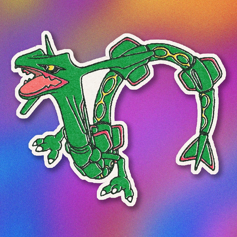 Rayquaza Japanese Vinyl Sticker - Etsy