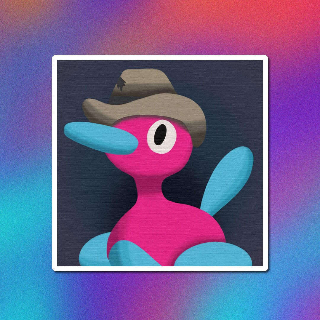 Porygon2 With Gray Felt Hat Vinyl Sticker - Etsy