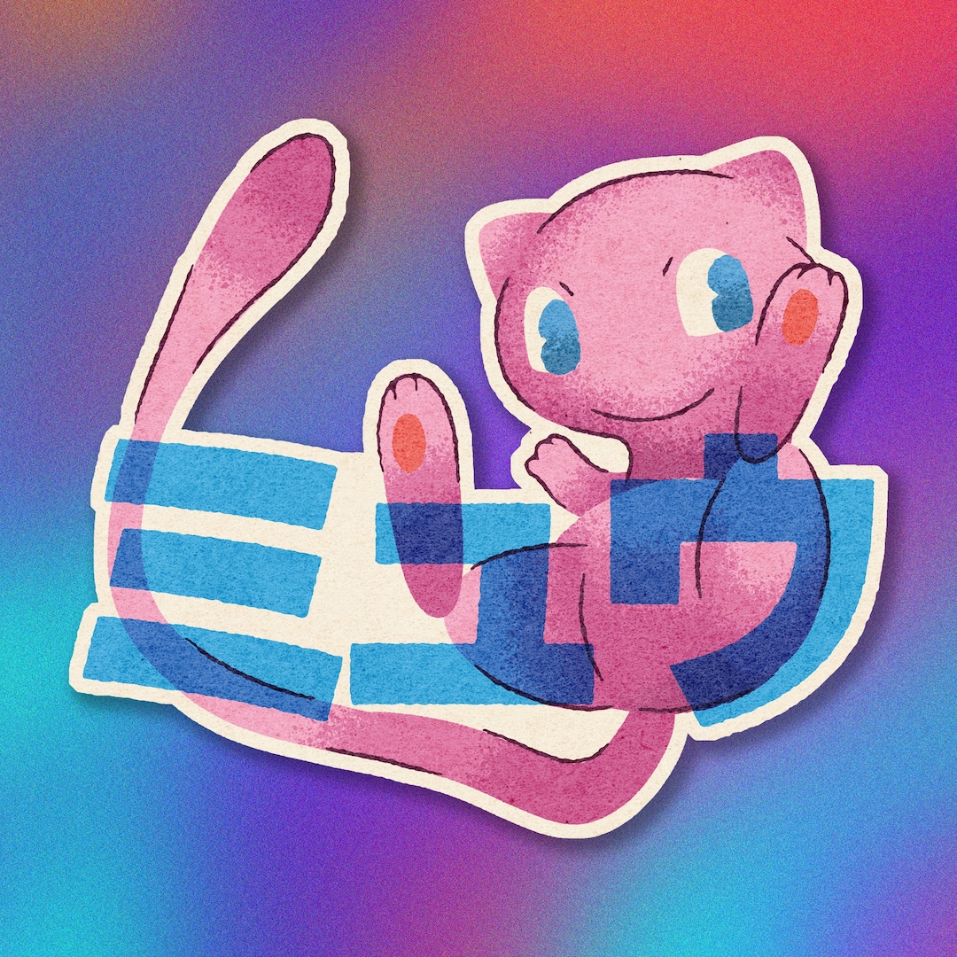 Mew Vinyl Sticker - Etsy