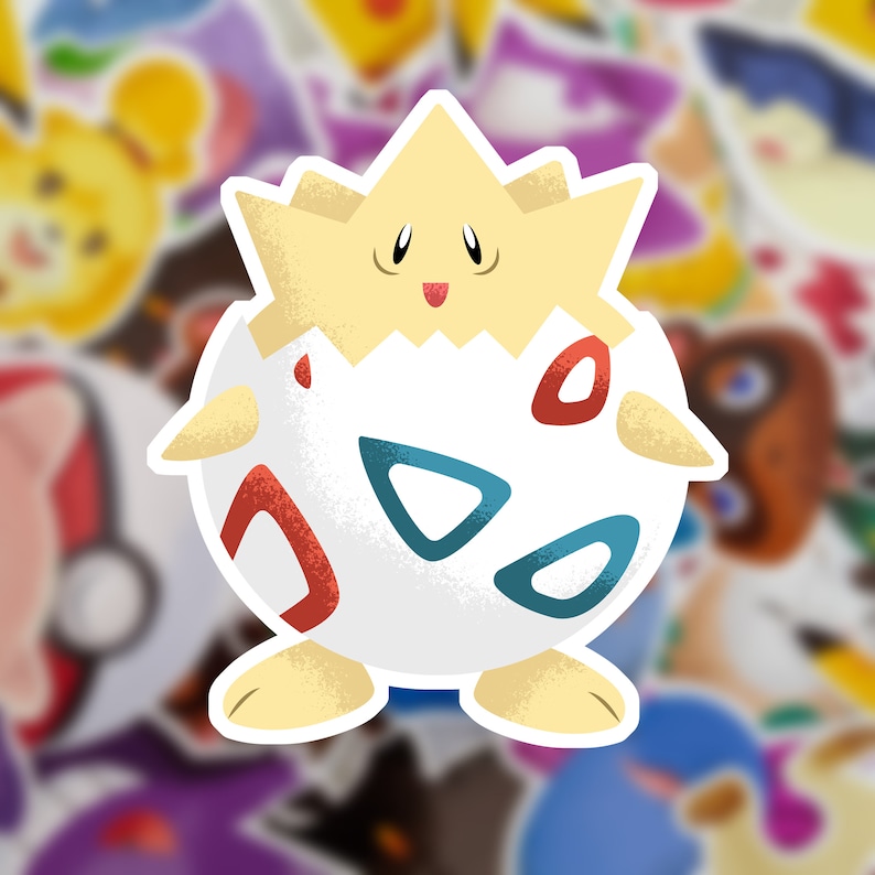 Togepi Vinyl Sticker: Weatherproof Die Cut Cartoon Decal - Etsy