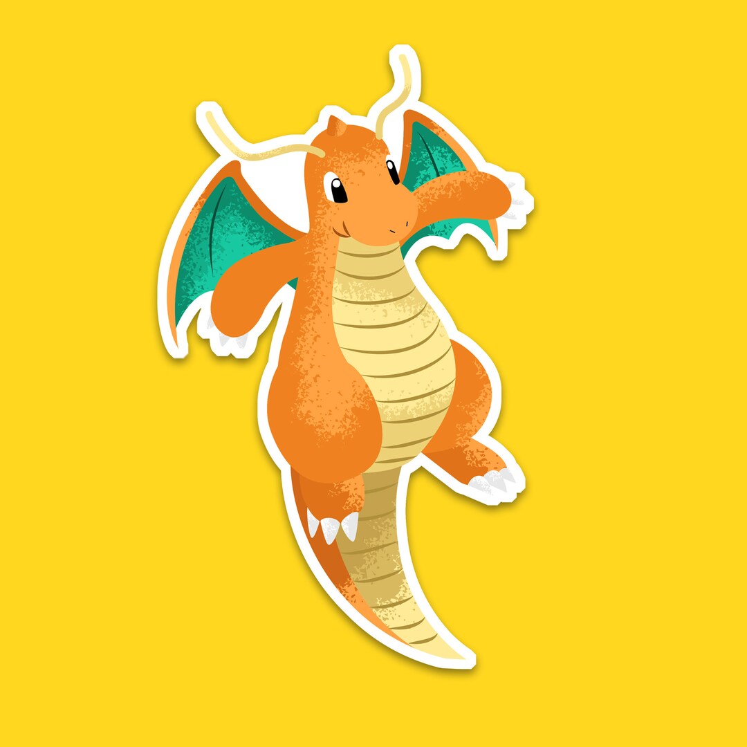 Friendly Dragonite Vinyl Sticker - Etsy