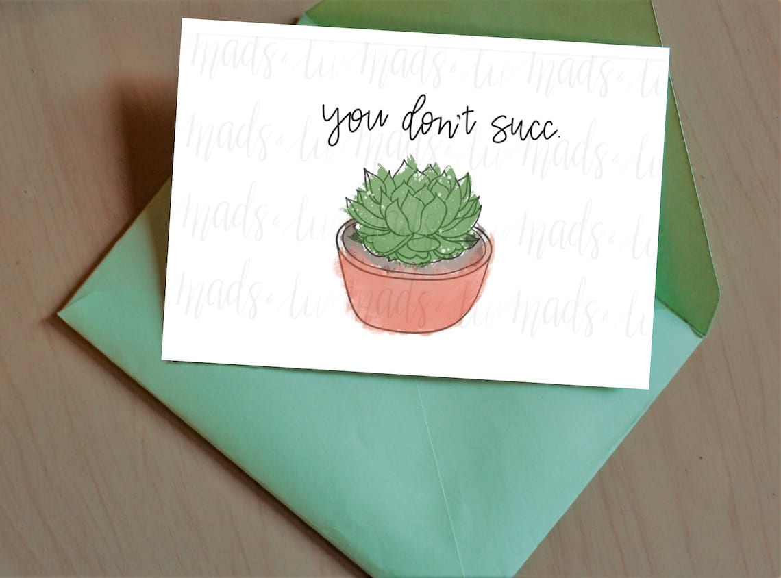 Cacti & Succulent Pun Greeting Card Set A2 Note Cards 4.25 x | Etsy