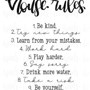 Custom “house Rules Print”, Home Decor, Family, Size Options Available ...