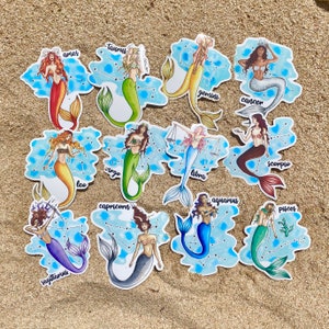 Aries Mermaid Sticker - Etsy