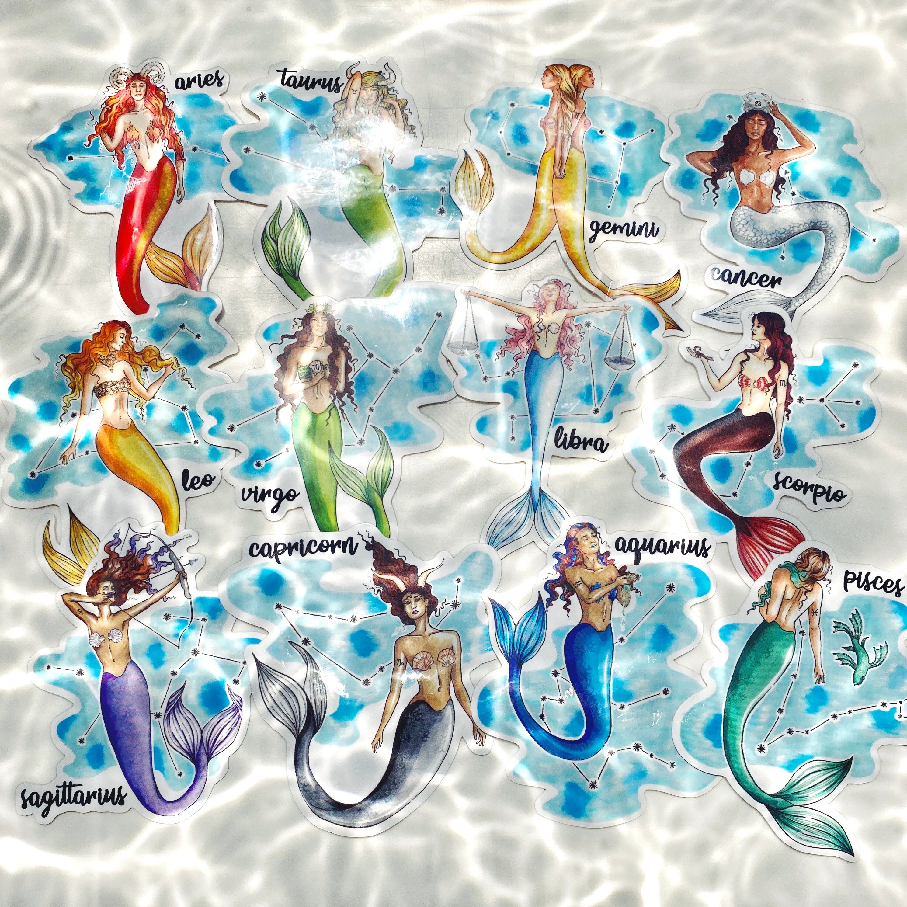 Aries Mermaid Sticker | Etsy