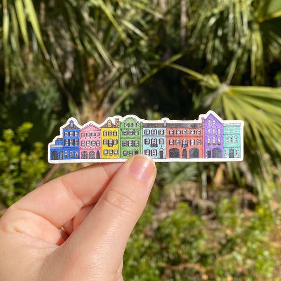Rainbow Row Charleston Sticker - Etsy