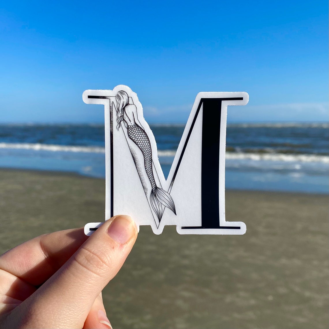 Mermaid Letter M Clear Sticker - Etsy UK