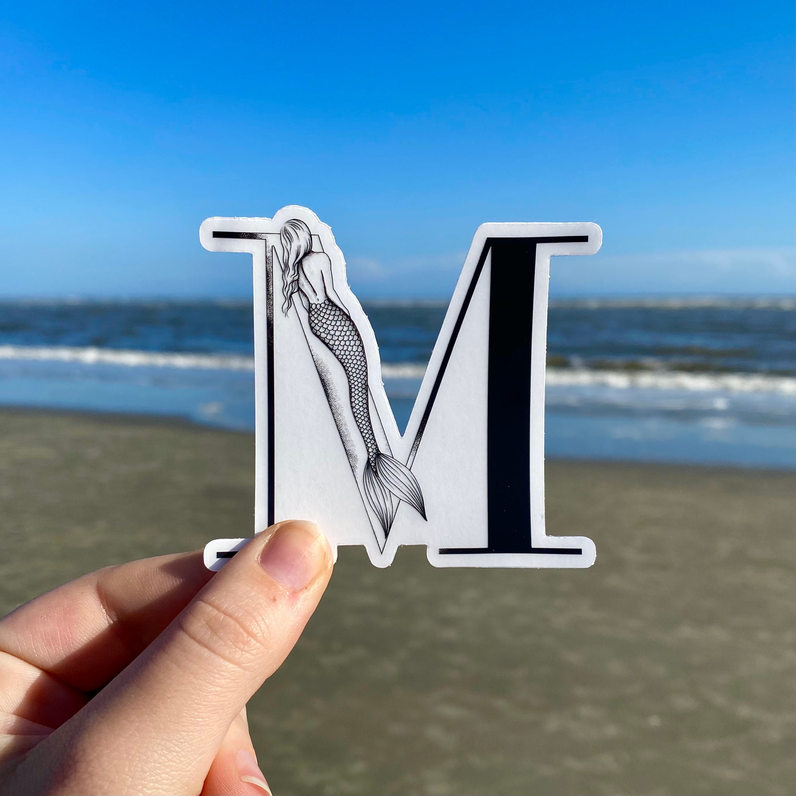 Mermaid Letter M Clear Sticker - Etsy UK