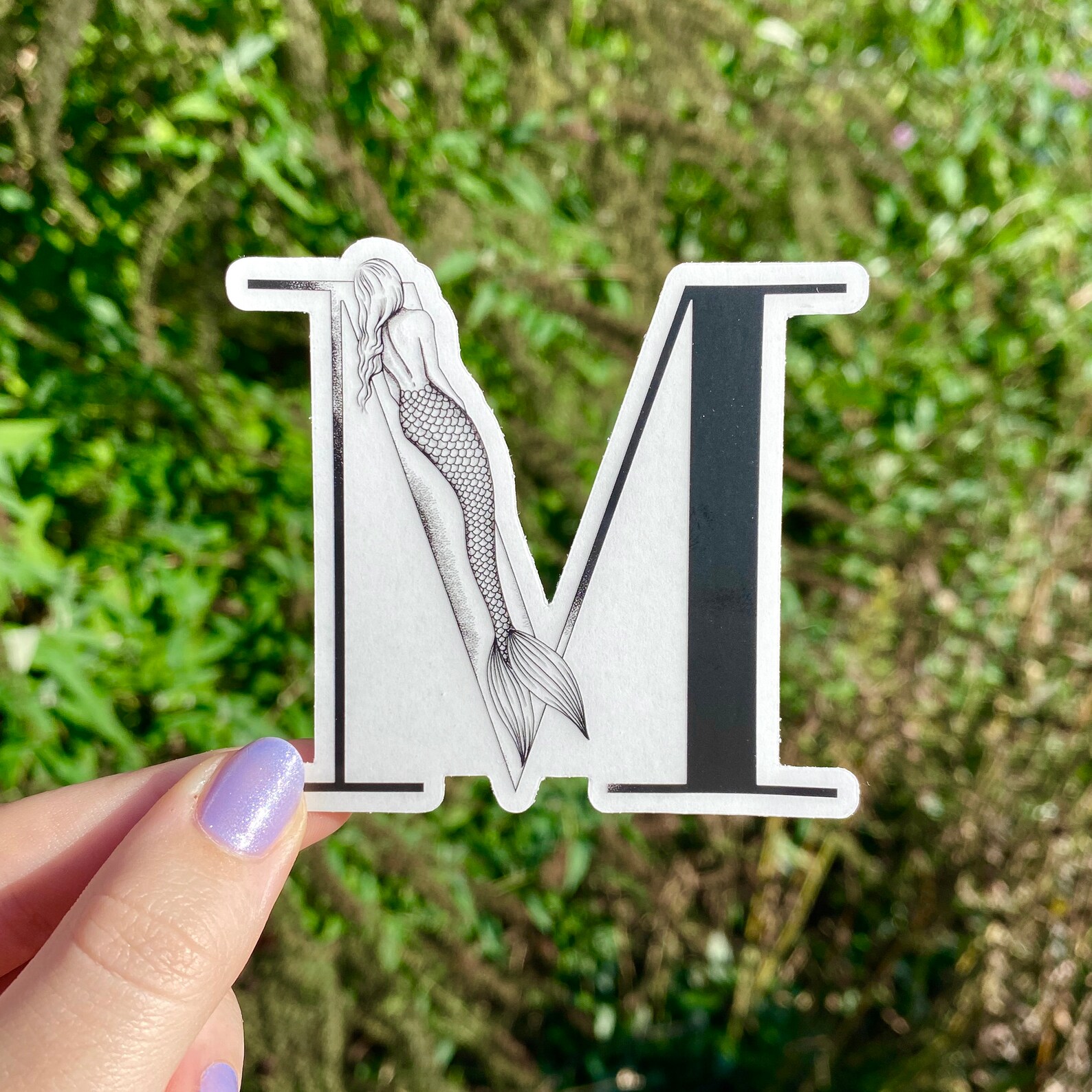 Mermaid Letter M Clear Sticker - Etsy UK