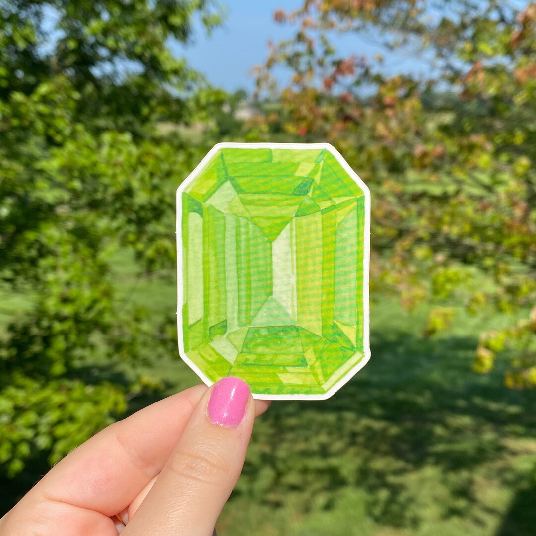 Peridot Watercolor Gemstone Sticker August Birthstone - Etsy