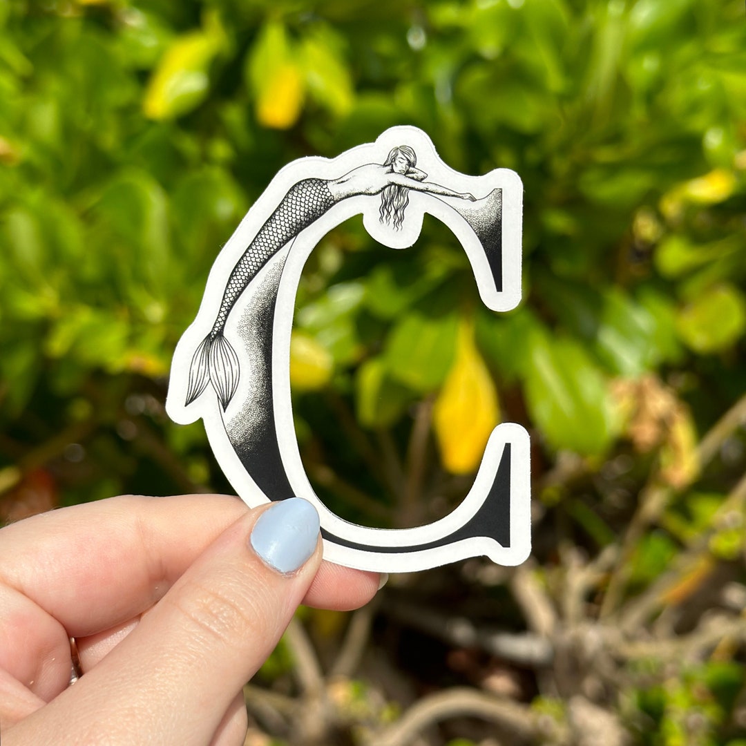 Mermaid Letter C Clear Sticker - Etsy