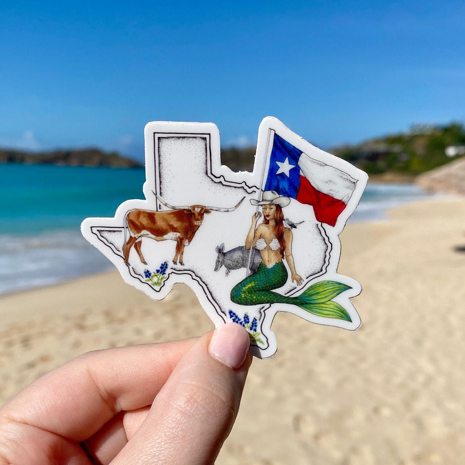 Texas Mermaid Sticker - Etsy
