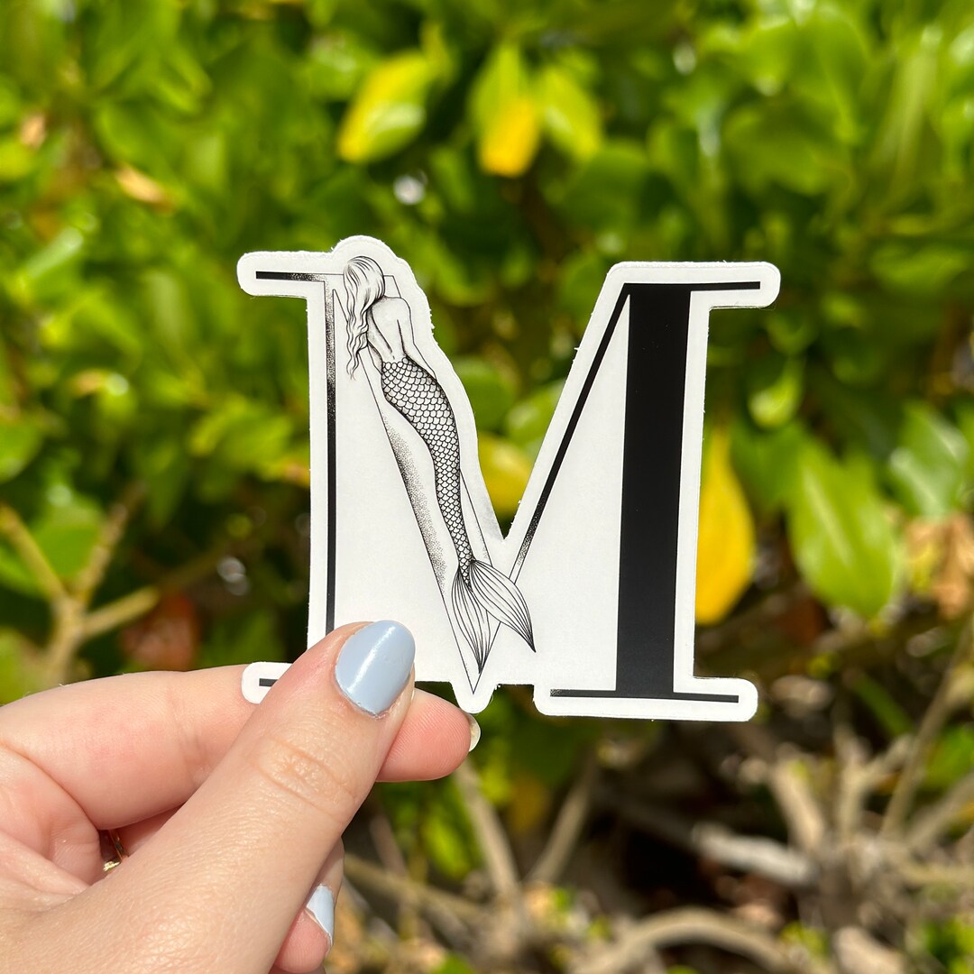 Mermaid Letter M Clear Sticker - Etsy