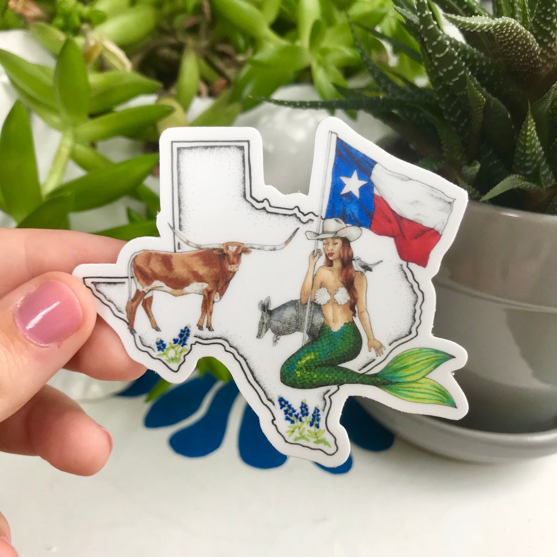 Texas Mermaid Sticker - Etsy