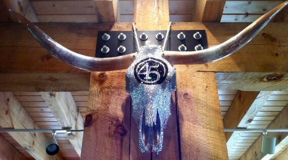 Custom Rhinestone Texas Longhorn Skull - Etsy