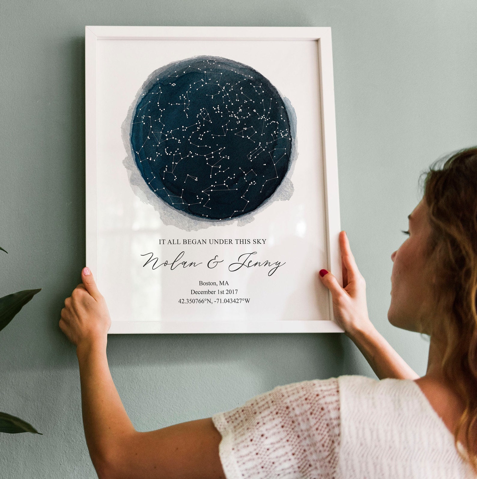 Personalized Couples Gift Star Map Cotton Anniversary Gift - Etsy