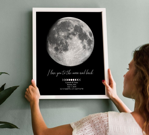 Custom Couple Gift Personalized Moon Phase Couples Gift | Etsy